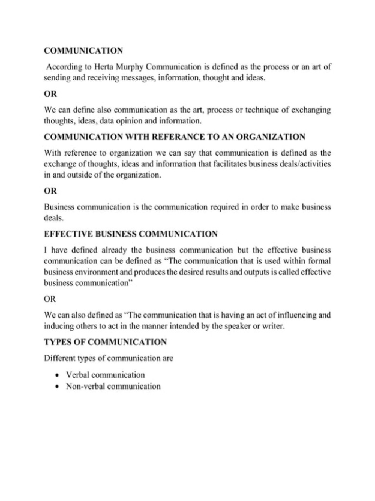 Communication and Its Types | PDF