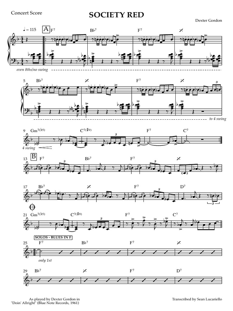 SOCIETY RED - Concert Score | PDF