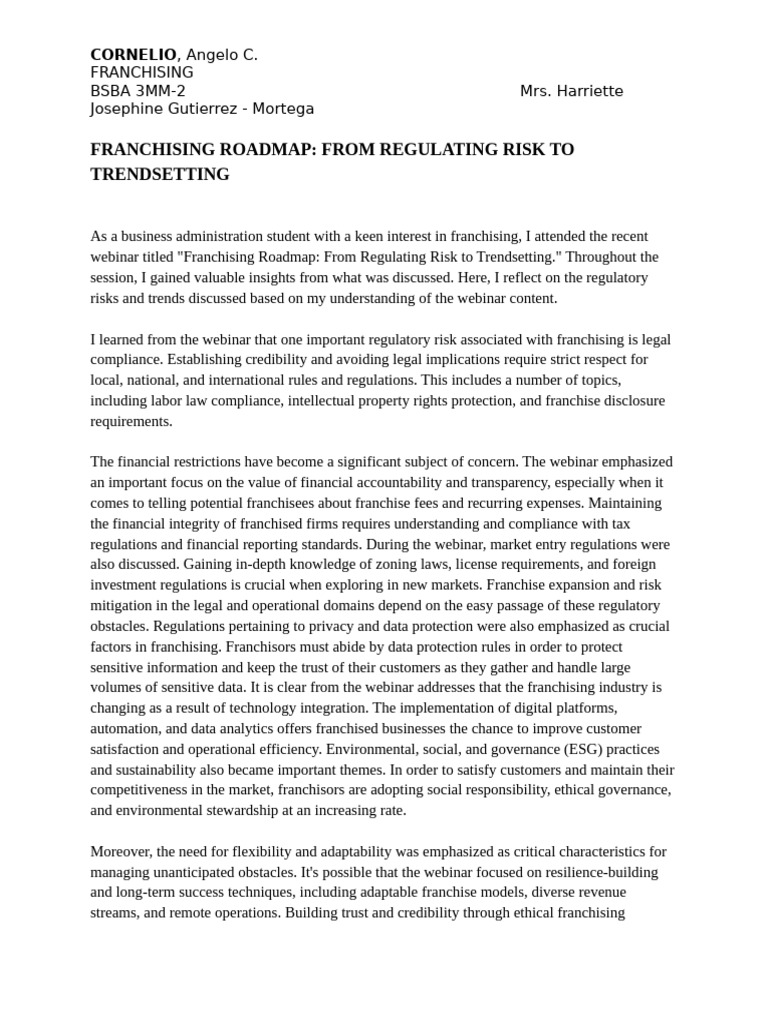 Reflexive Paper Franchising | PDF