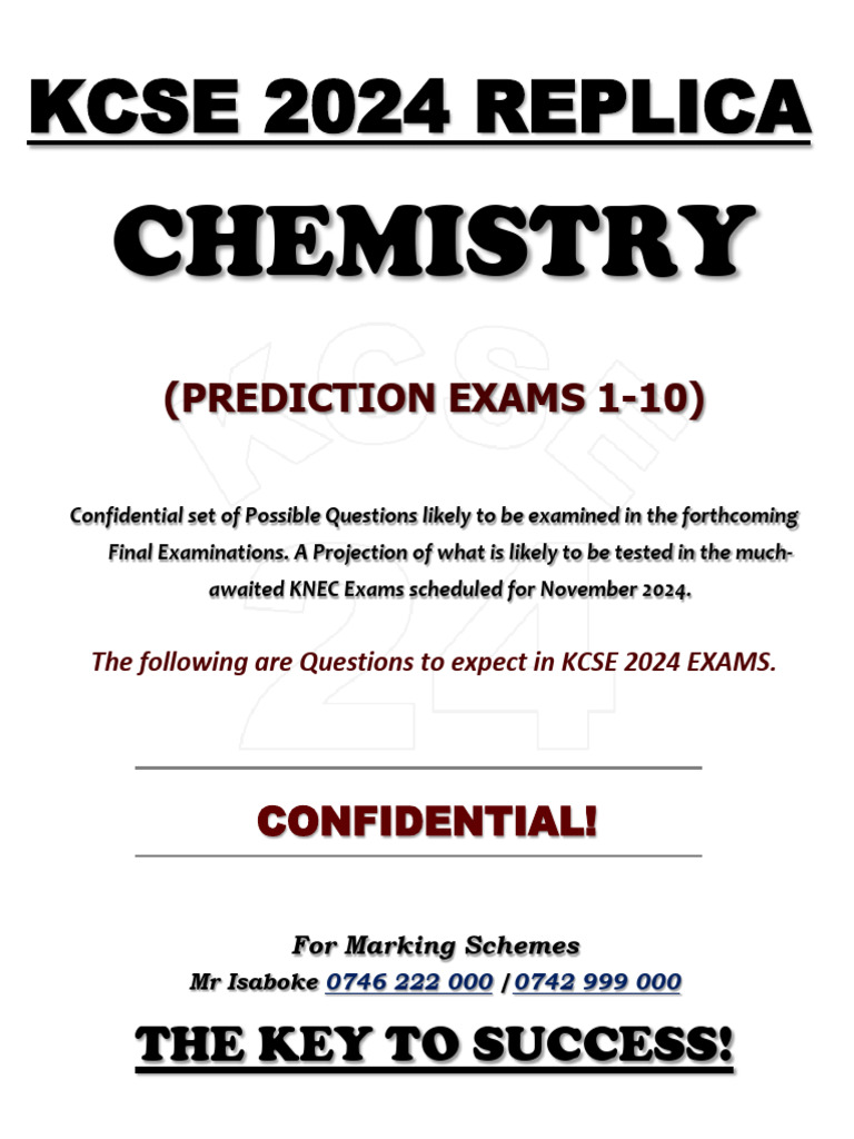 KCSE 2024 Chemistry Prediction Paper 1 | PDF | Chemical Reactions ...