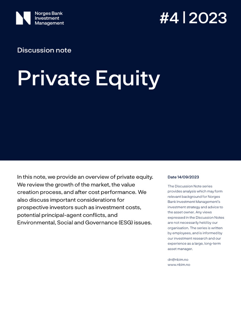 Overview of Private Equity Investments | PDF | Private Equity ...