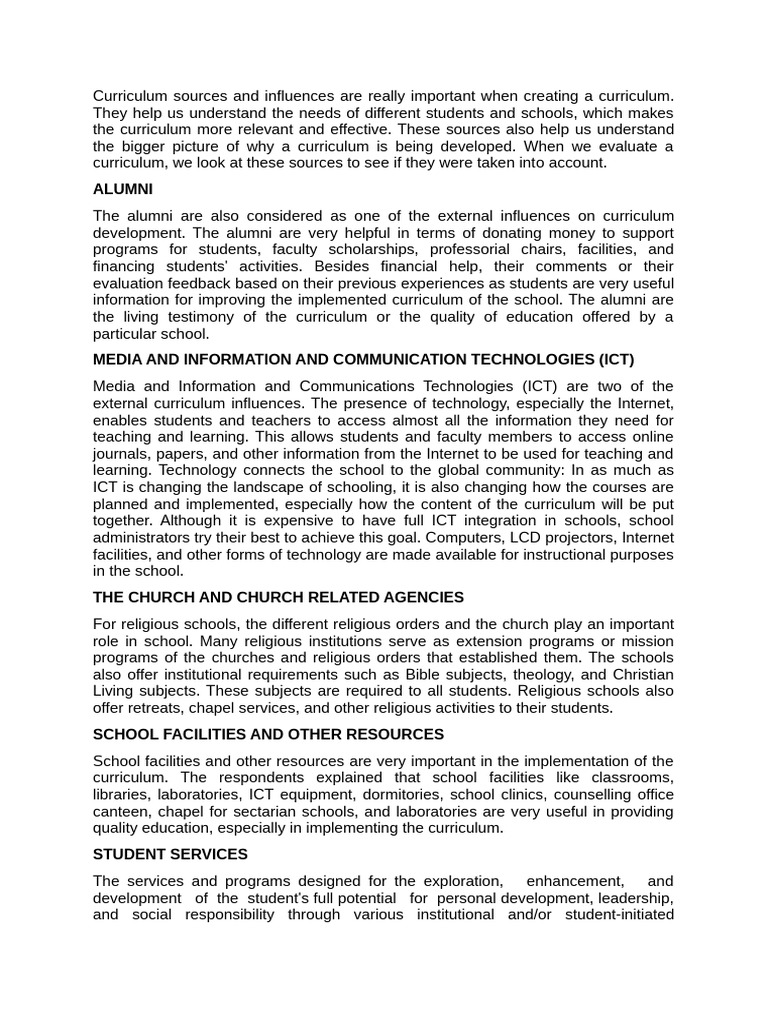 Curriculum Sources | PDF