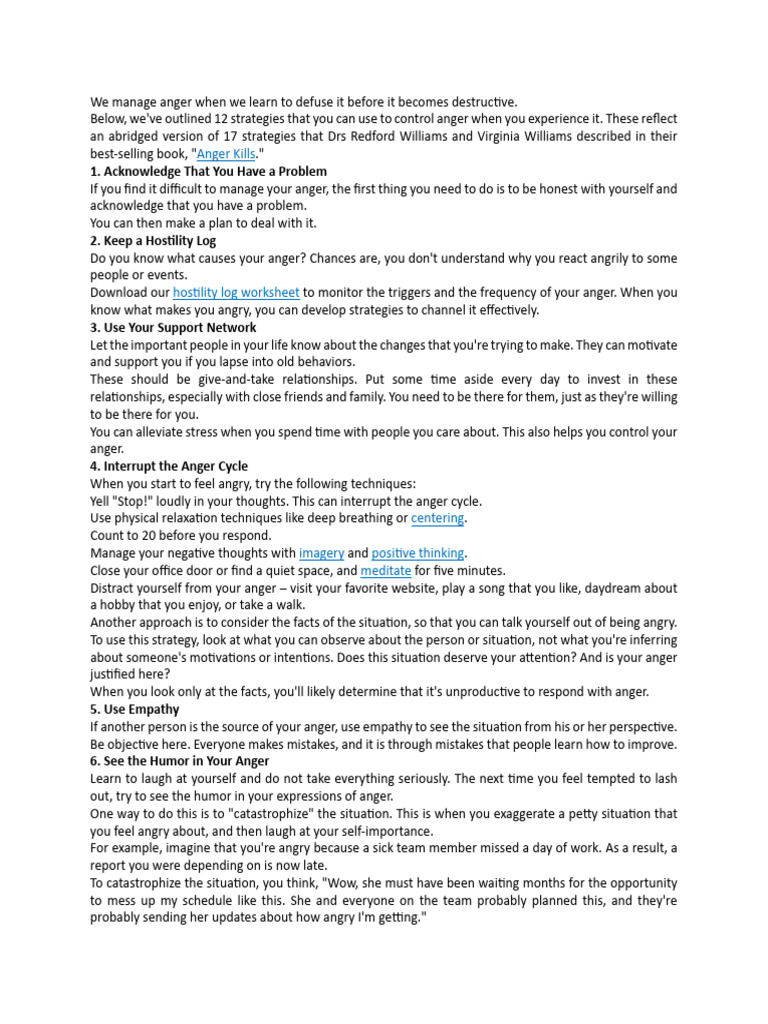 Anger Management | PDF