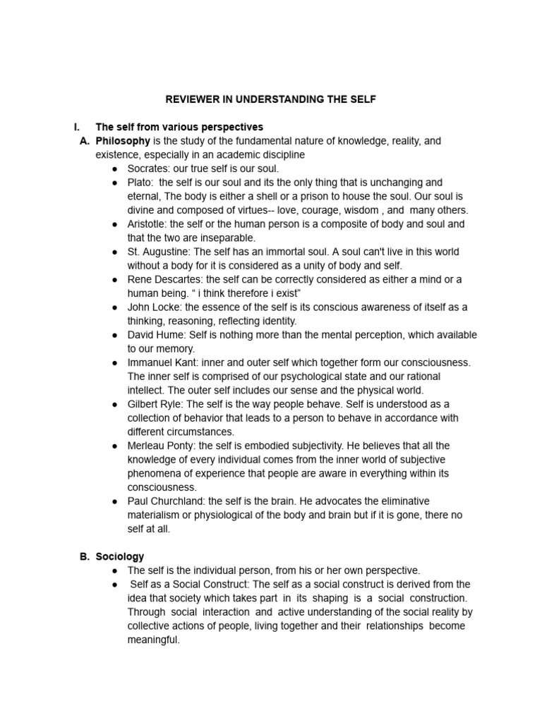 Reviewer in Understanding The Self | PDF