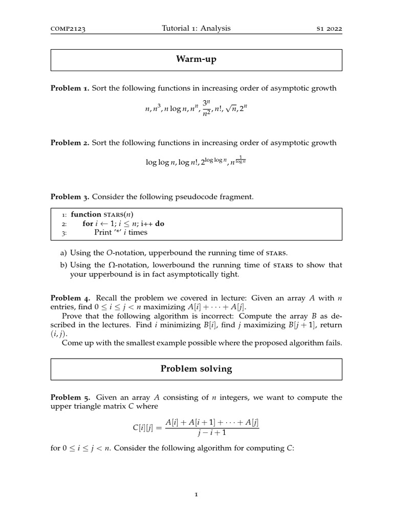 Tutorial 1 - Analysis | PDF