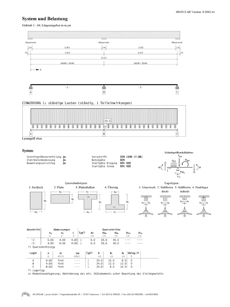 2 Field Beam Static Calculation | PDF