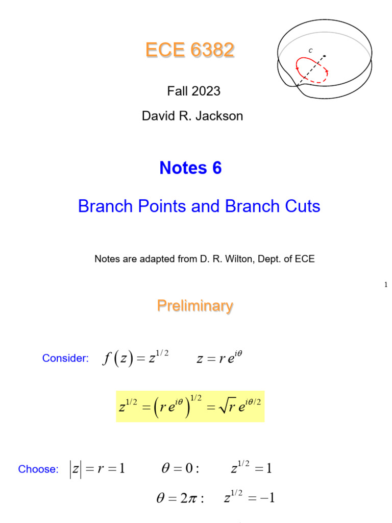 Notes 6 6382 Branch Cuts | PDF