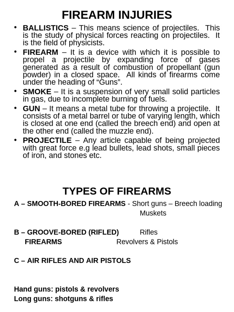 Firearm Injuries | PDF