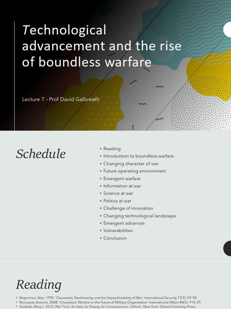 Galbreath - Lecture 7 Boundless Warfare | PDF | Information | Technology & Engineering