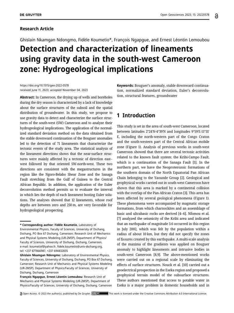 Detection and Characterization of Lineaments Using | PDF