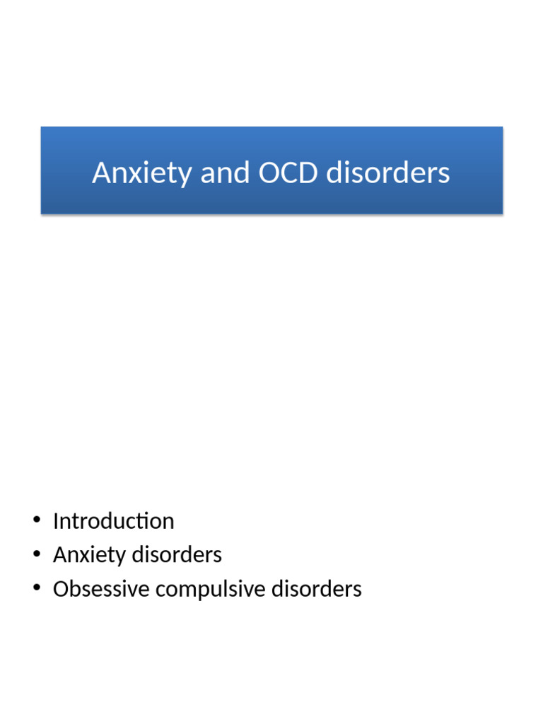 Anxiety and OCD Disorders Guide | PDF | Anxiety | Self-Improvement