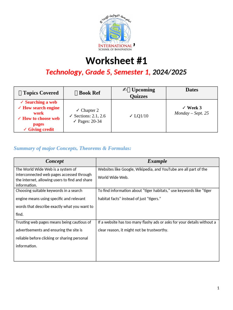 Worksheet Grade5 Chapter2 | PDF