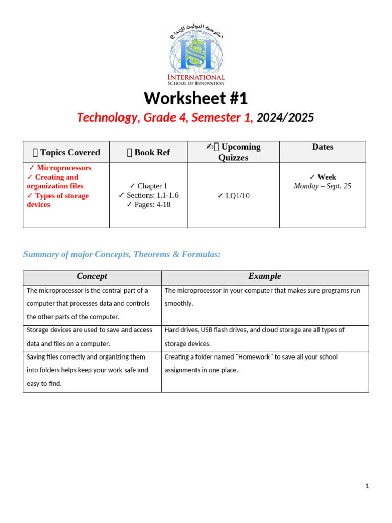 Worksheet Grade4 Chapter1 | PDF