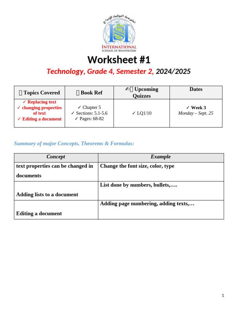 Worksheet Grade4 Chapter5 | PDF