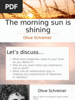 The Morning Sun Is Shining-Olive-Schreiner | PDF | Poetry | Grief