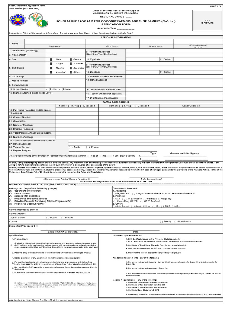 CoScho Application Form - LongBandPaper | PDF