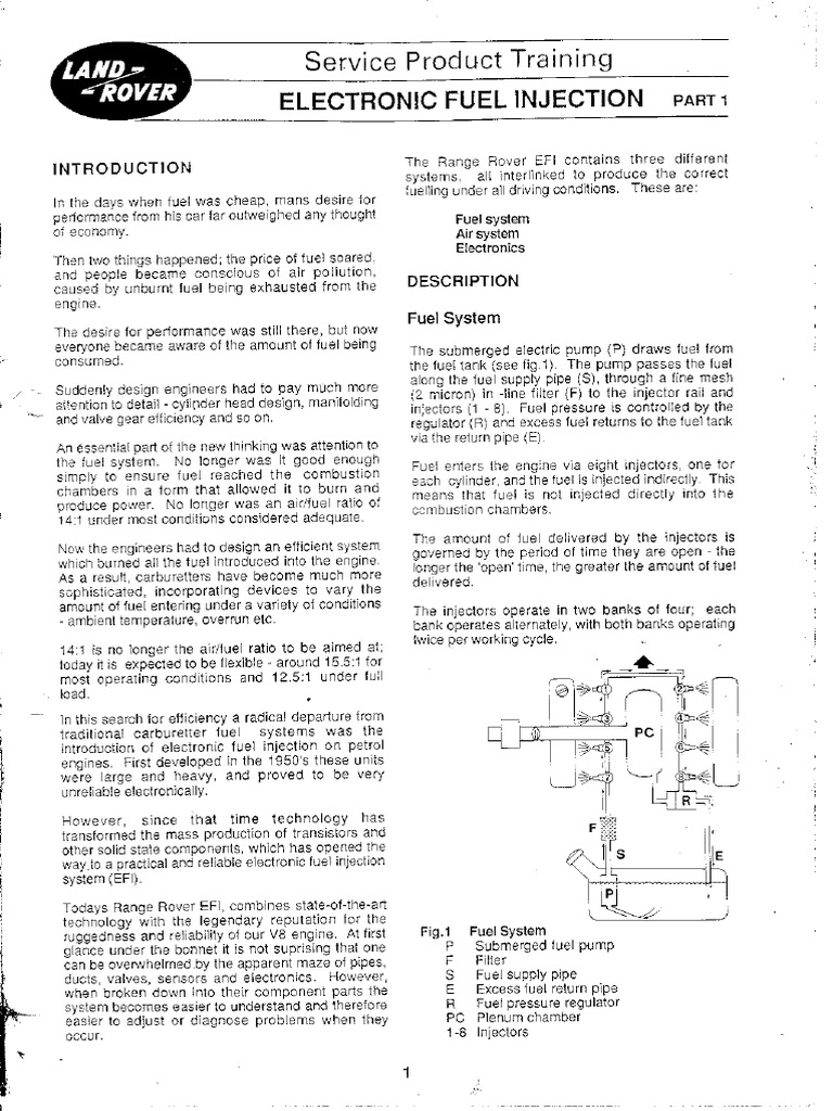 Rover 3.5EFI System Information | PDF
