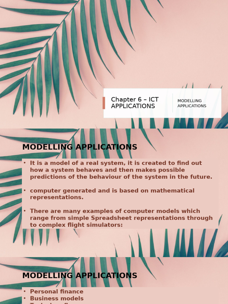 Chapter # 6 ICT Applications - Modelling Applications (2) | PDF
