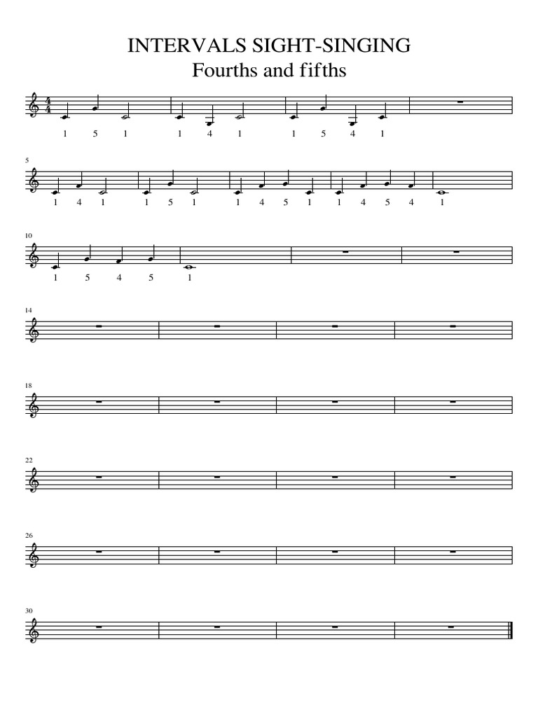 Intervals Sight-Singing | PDF