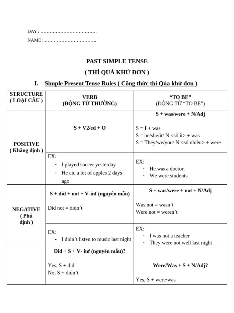 WEEK2_ PRACTICE _ PAST SIMPLE TENSE | PDF