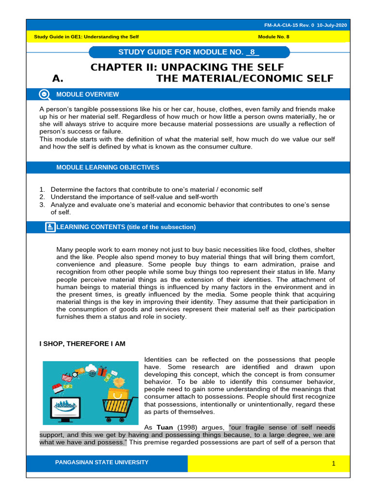 GE1 Module 8 Material Self | PDF