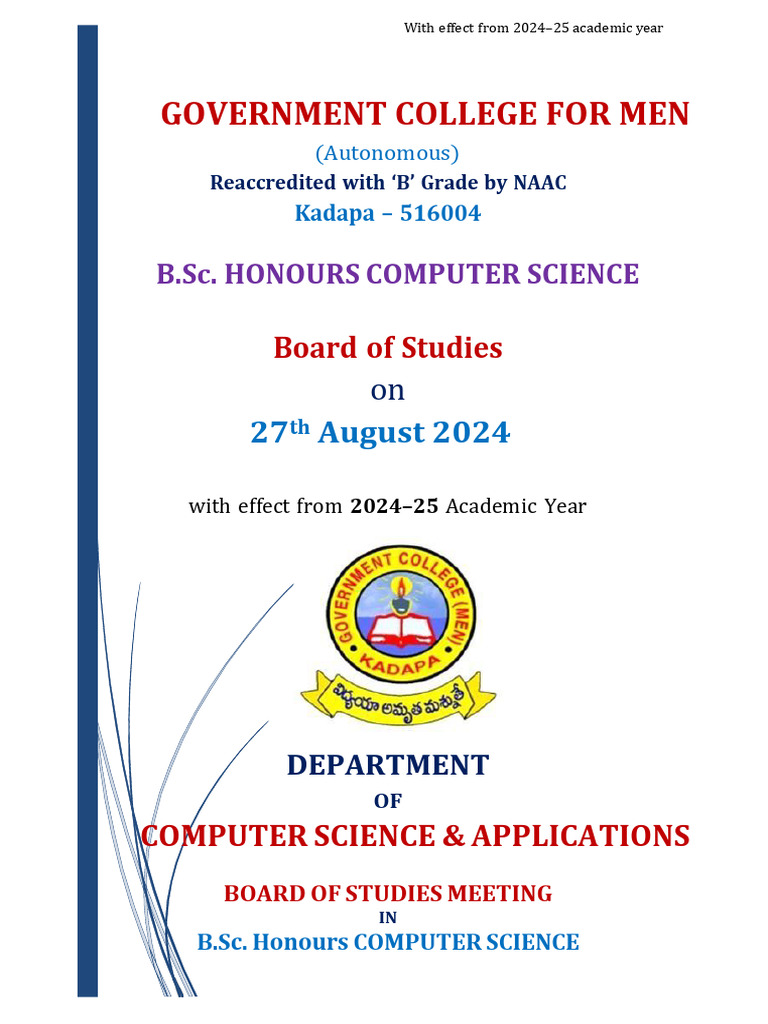 BoS BSC CS HONOURS | PDF