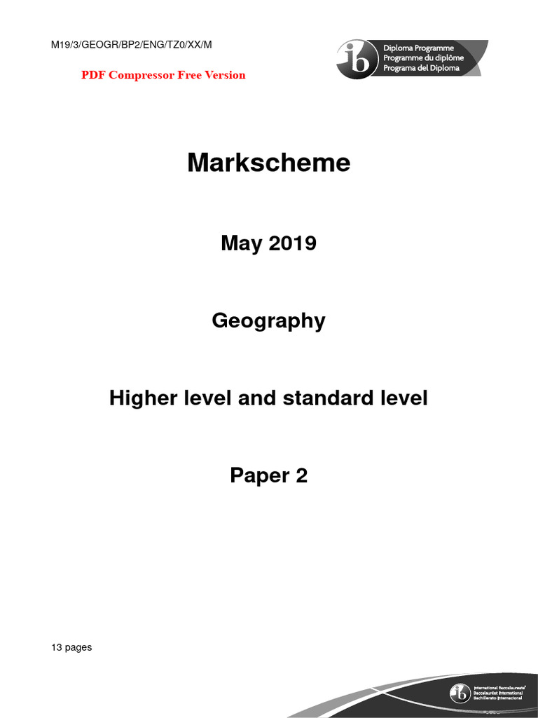 Geography Paper 2 HLSL Markscheme Compressed | PDF