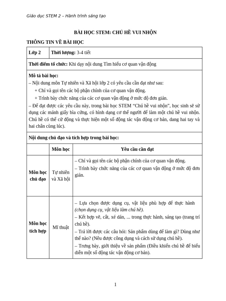 5. KHBD STEM 2 - Chú hề vui nhộn | PDF