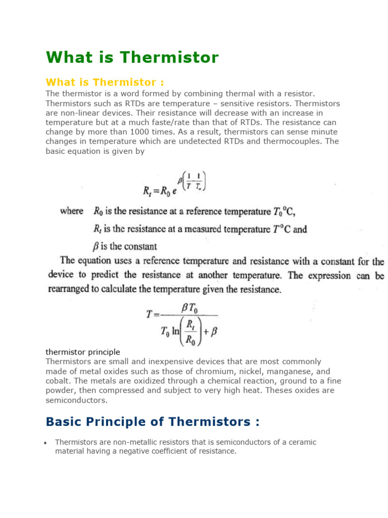 Ex 2 Thermistors | PDF