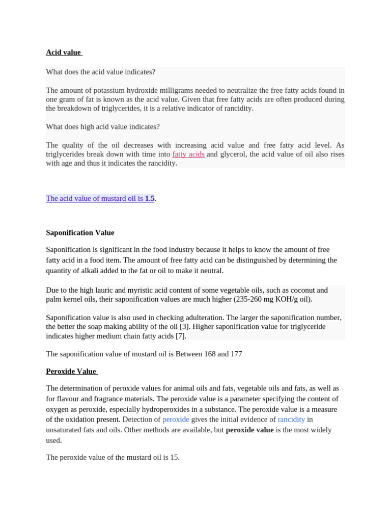 acid value, saponification value | PDF