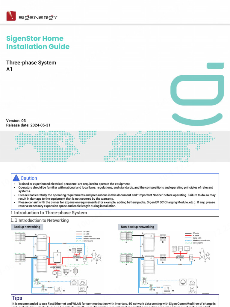 02-SigenStor Home Installation Guide - Three-Phase System A1 - EN | PDF