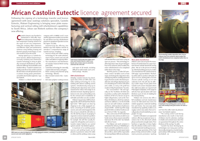 Castolin Eutectic's Wear Solutions in Africa | PDF | Welding | Home ...