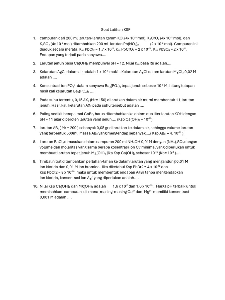 Soal Latihan KSP | PDF