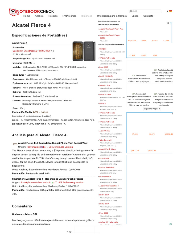 Alcatel Fierce 4 | PDF | Tablet Computer | Information Appliances