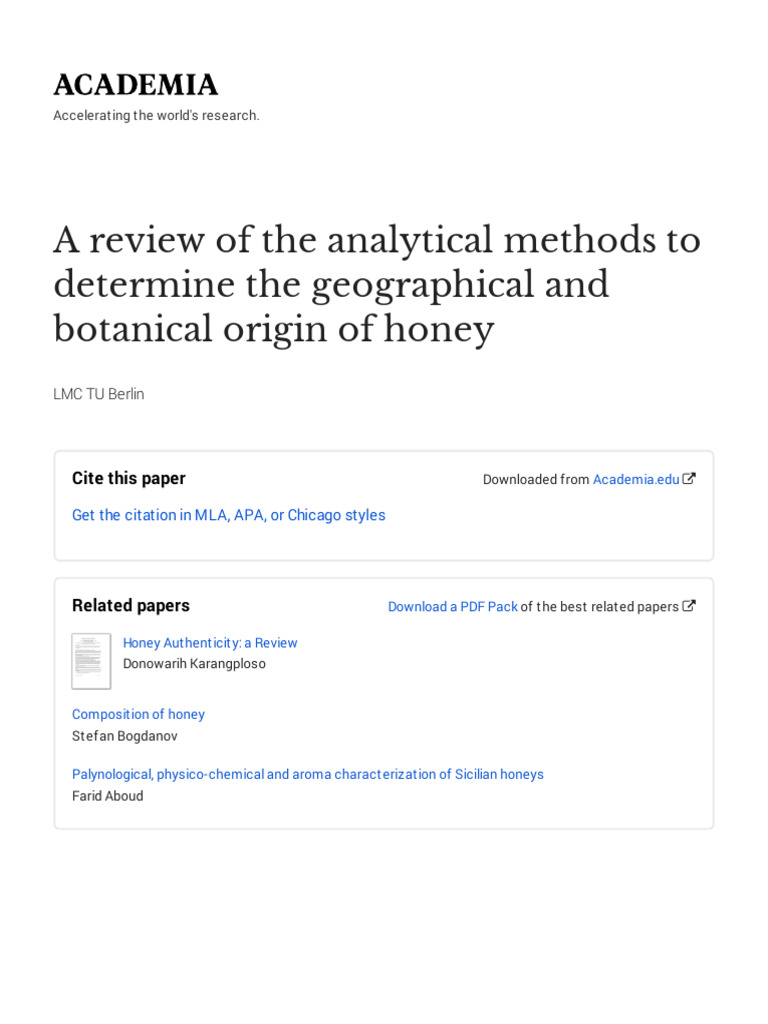 Anklam 1998 - A Review of The Analytical Methods To Determine The ...