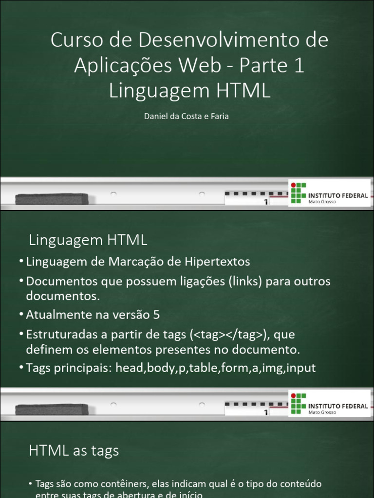 Linguagem HTML Parte 1 | PDF | Html | Computadores