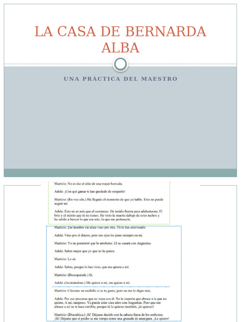 La Casa de Bernarda Alba Práctica | PDF