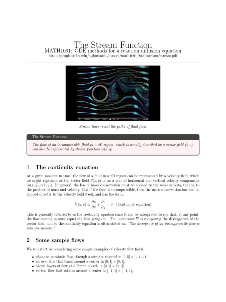 Stream | PDF | Divergence | Continuum Mechanics