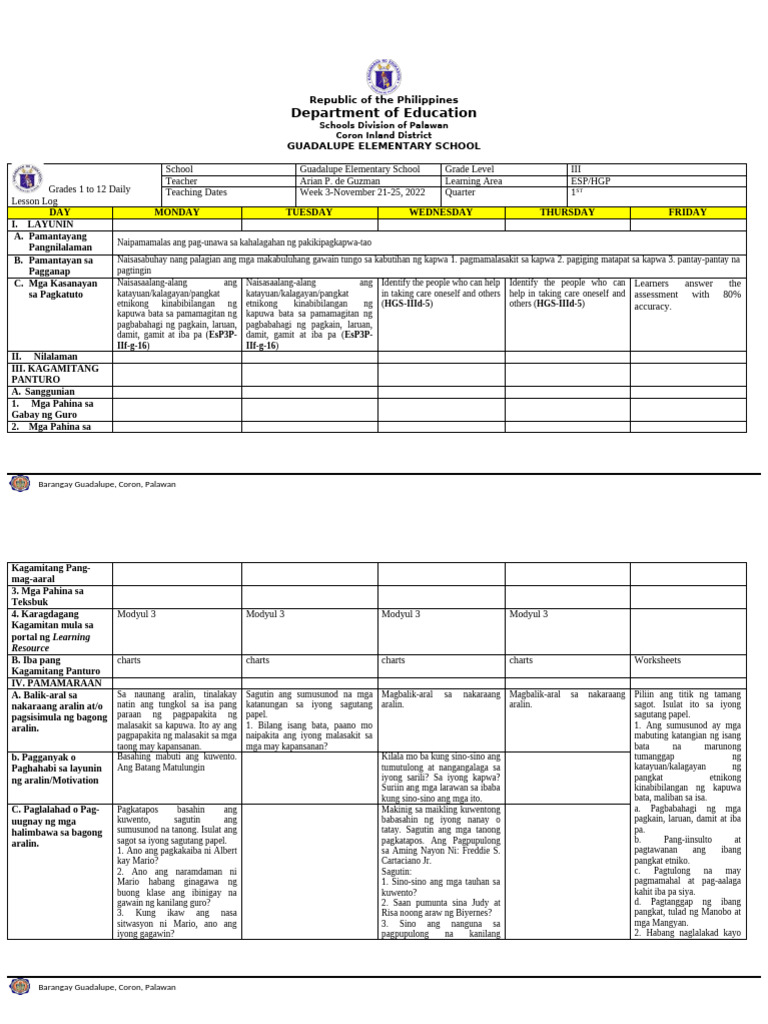 Esp - HGP Week 3 | PDF