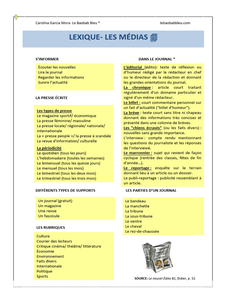 Lexique Media 1 | PDF