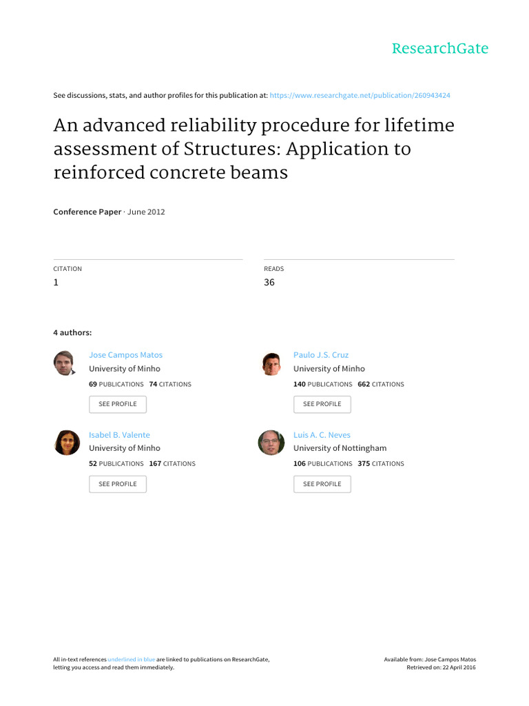 An Advanced Reliability Procedure For Lifetime Assessment of Structures ...