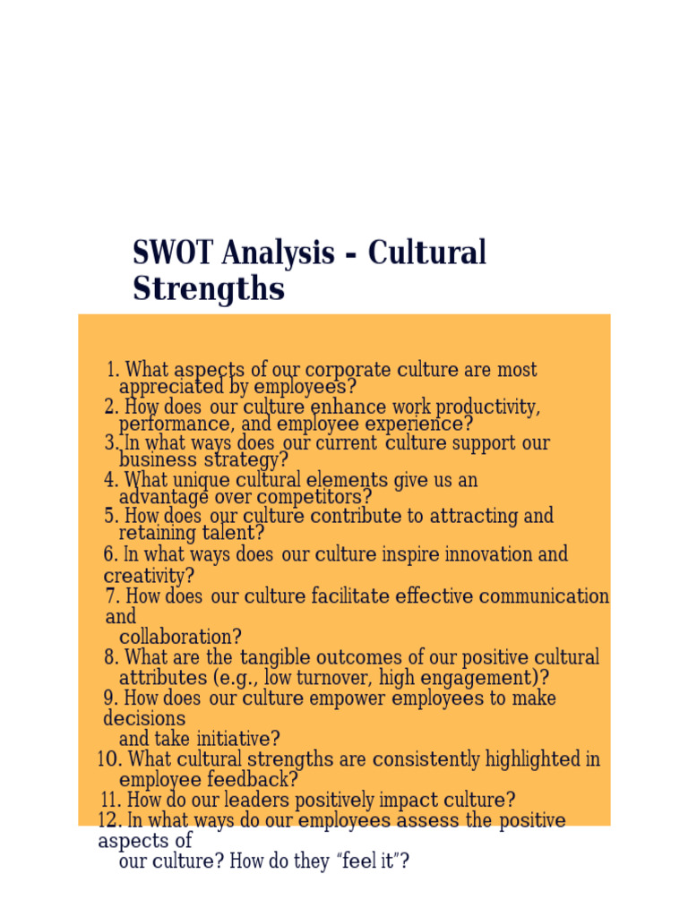 SWOT Analysis Culture | PDF