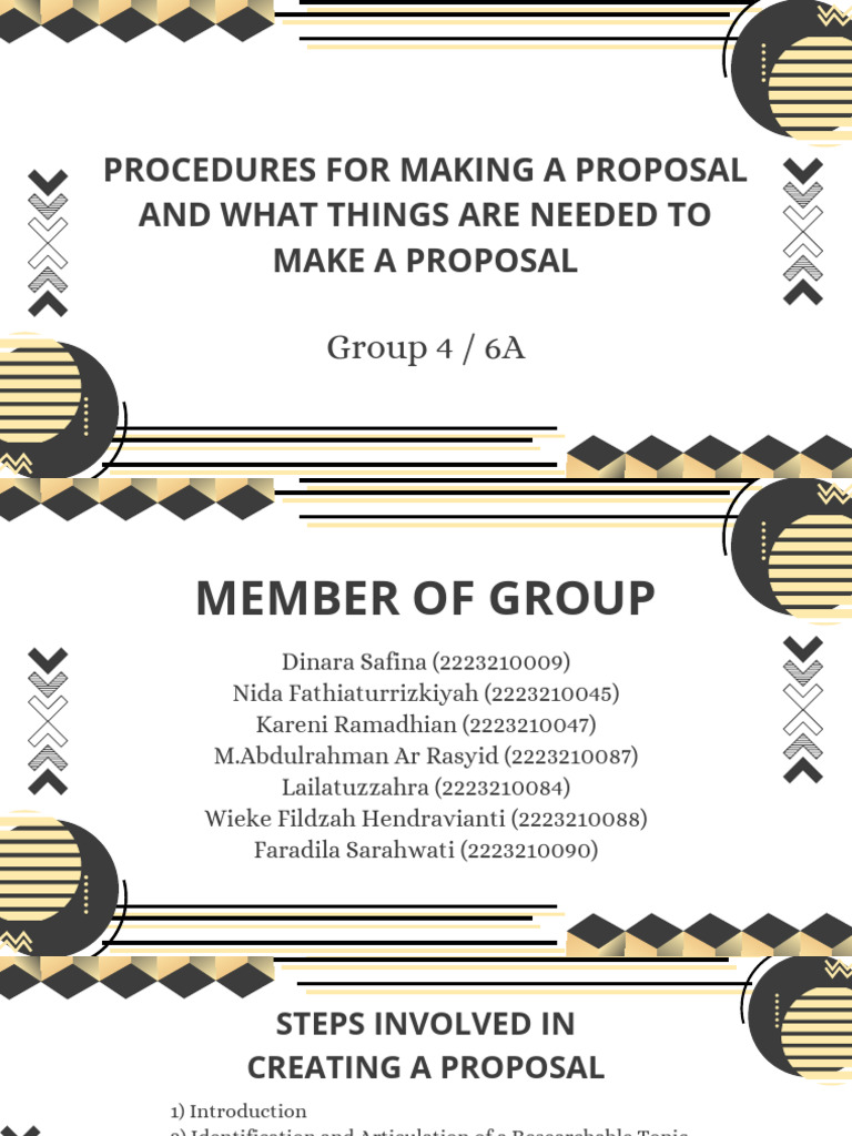 Procedures For Making A Proposal and What Things Are Needed To Make A ...