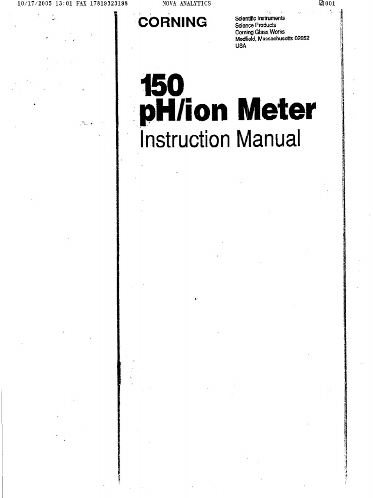 Manual CORNING - 150 PH Ion - Meter | PDF