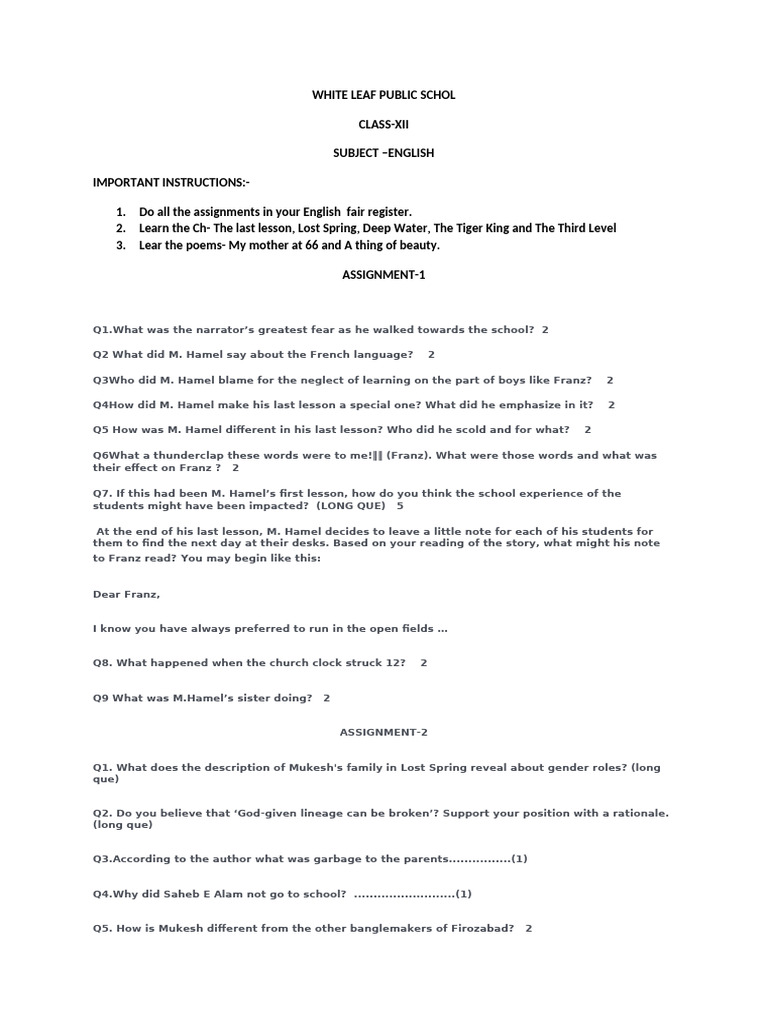 Assignment English | PDF