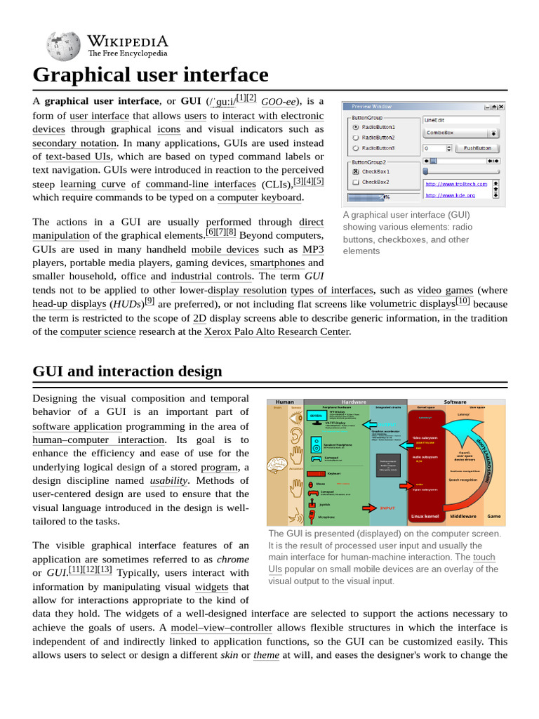 Graphical User Interface - Wikipedia | PDF | Graphical User Interfaces ... Graphical User Interface - Wikipedia | PDF | Graphical User Interfaces ...