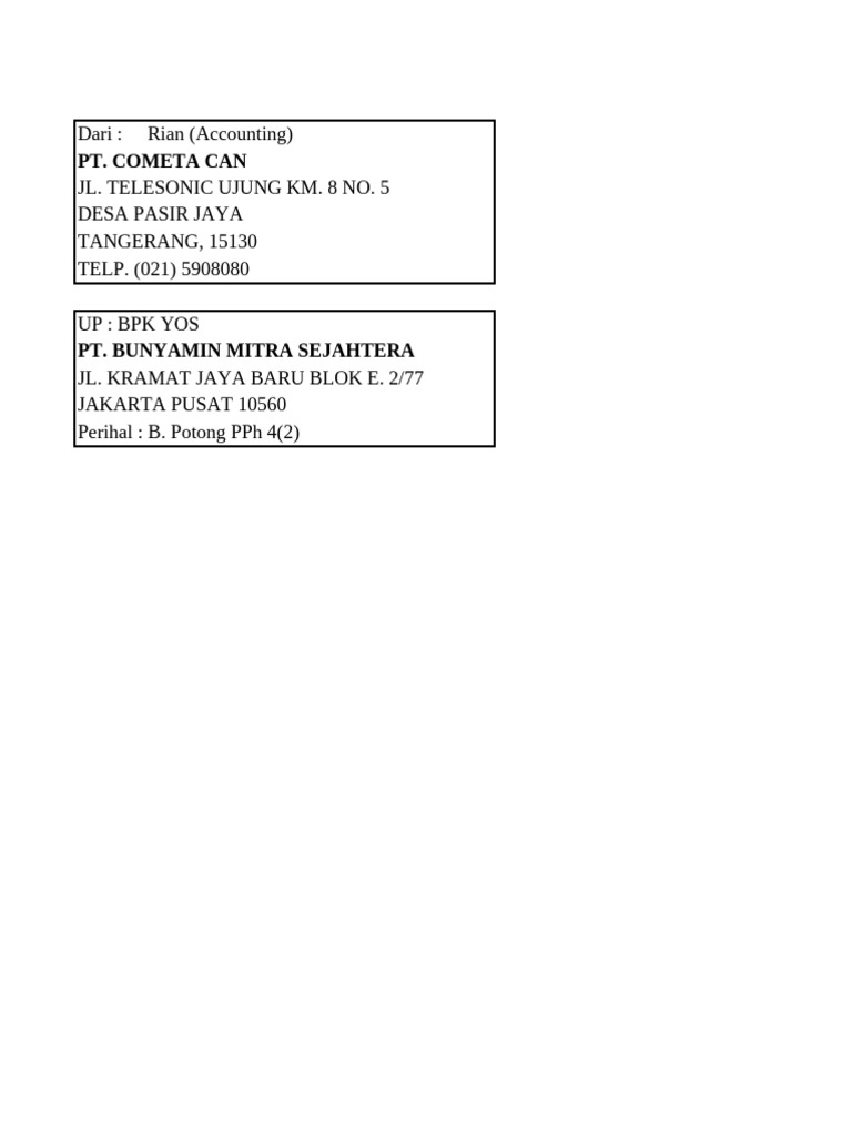 CTH Form Alamat | PDF