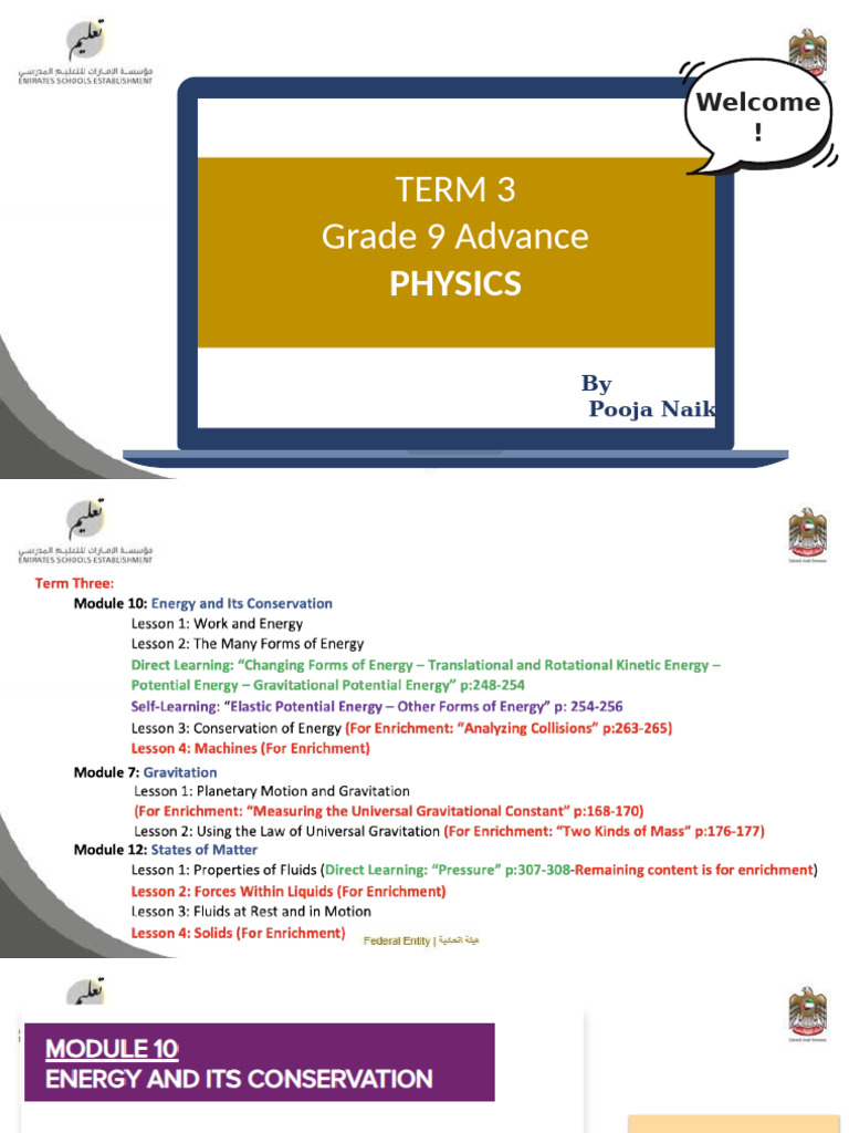 Chapter 10 - Lesson 1 Work and Energy 15th April | PDF