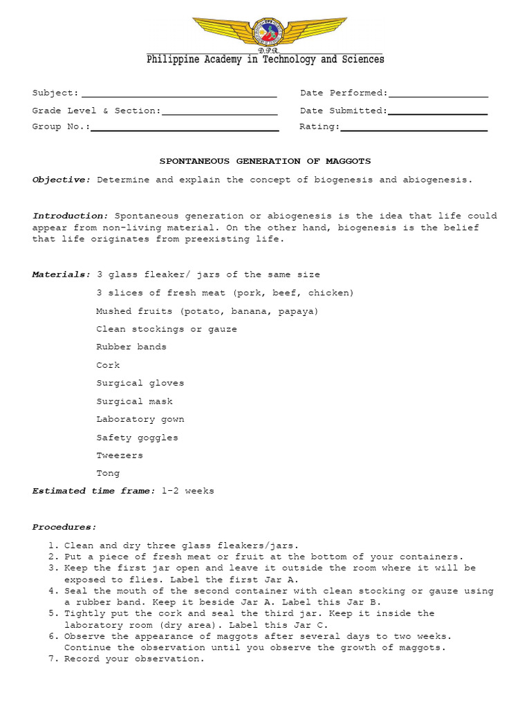 GENERAL BIOLOGY 1 Laboratory Worksheet-2.0 | PDF