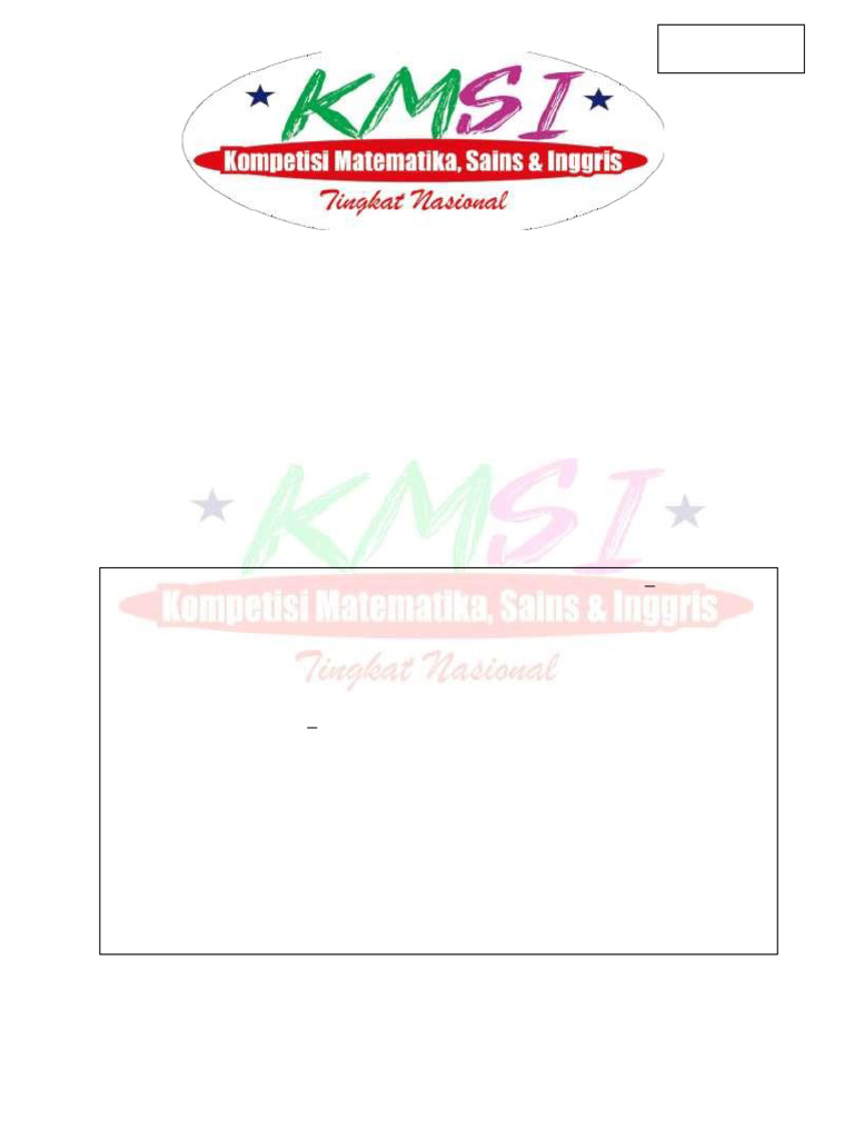 SOAL KMSI 2023 B.INGGRIS LEVEL 2 TYPE H | PDF